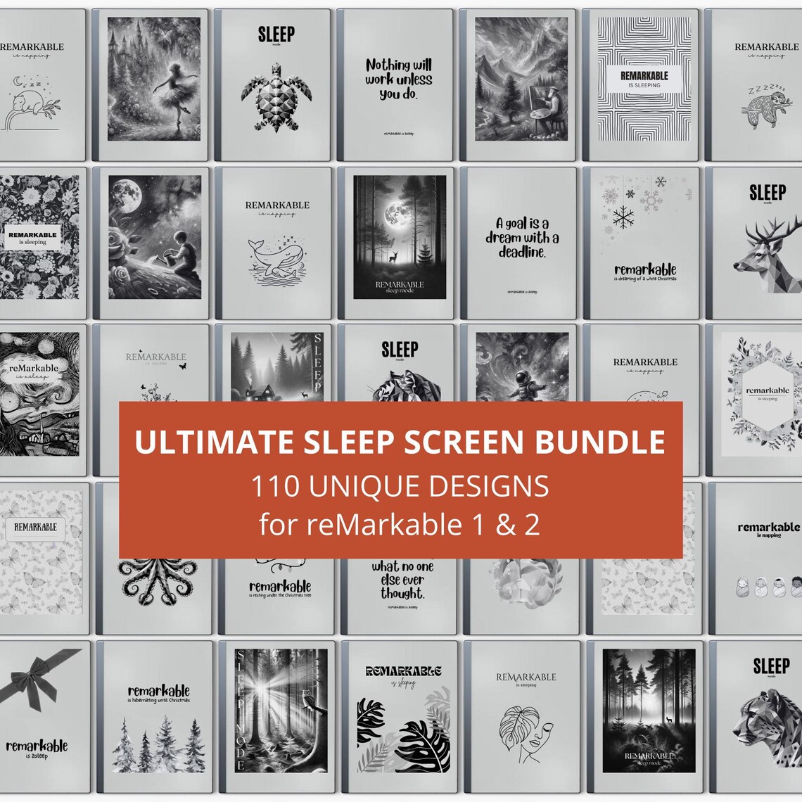 Ultimate Sleep Screen Bundle for Remarkable 2 & 1 With 110 Designs ...