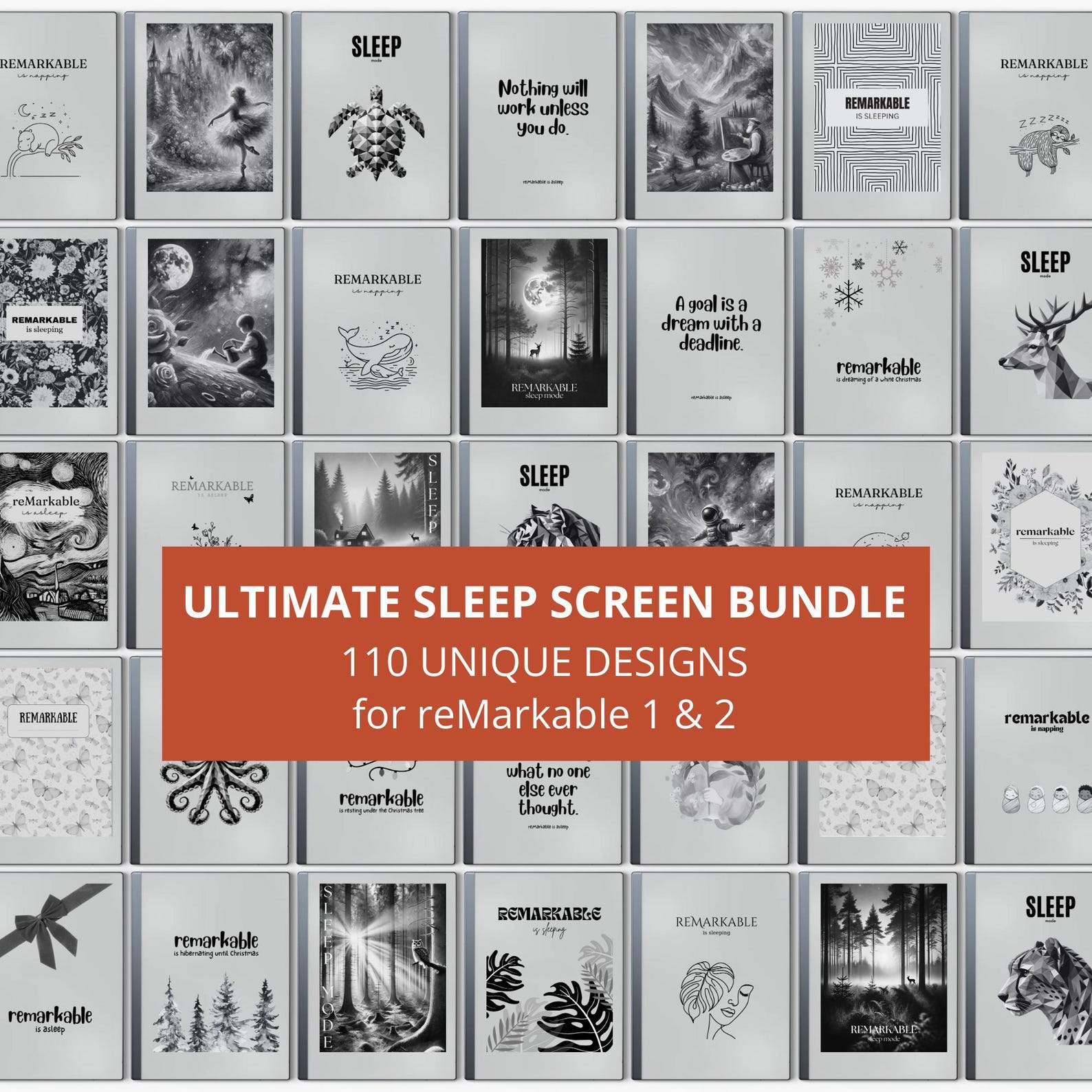 Ultimate Sleep Screen Bundle for Remarkable 2 & 1 With 110 Designs ...