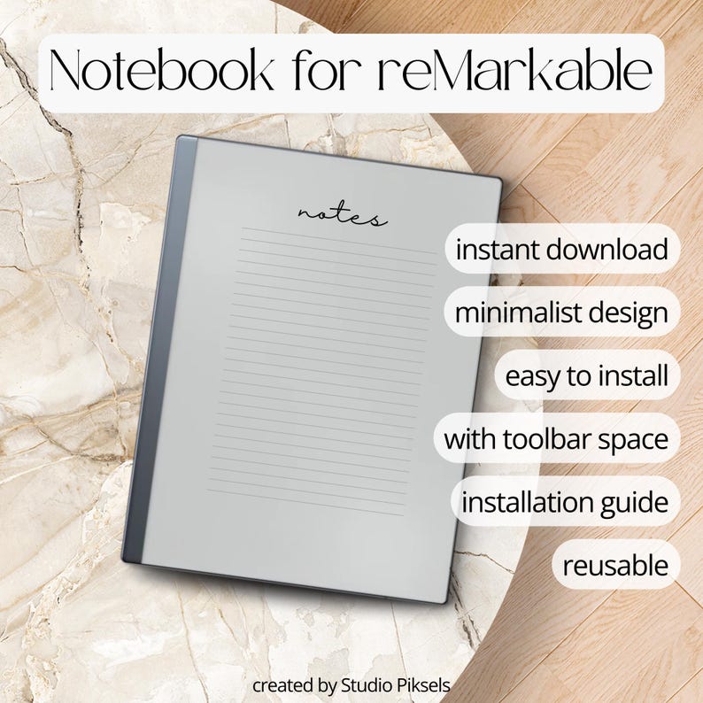 Notebook for Remarkable 2, Minimalist Eink Notebook, Digital Notebook ...
