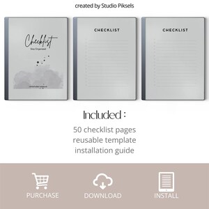 Checklist Template for Remarkable, Checklist Notebook for Remarkable ...