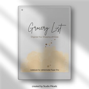 Grocery List Notebook for Remarkable Paper Pro, Eink Weekly Grocery ...