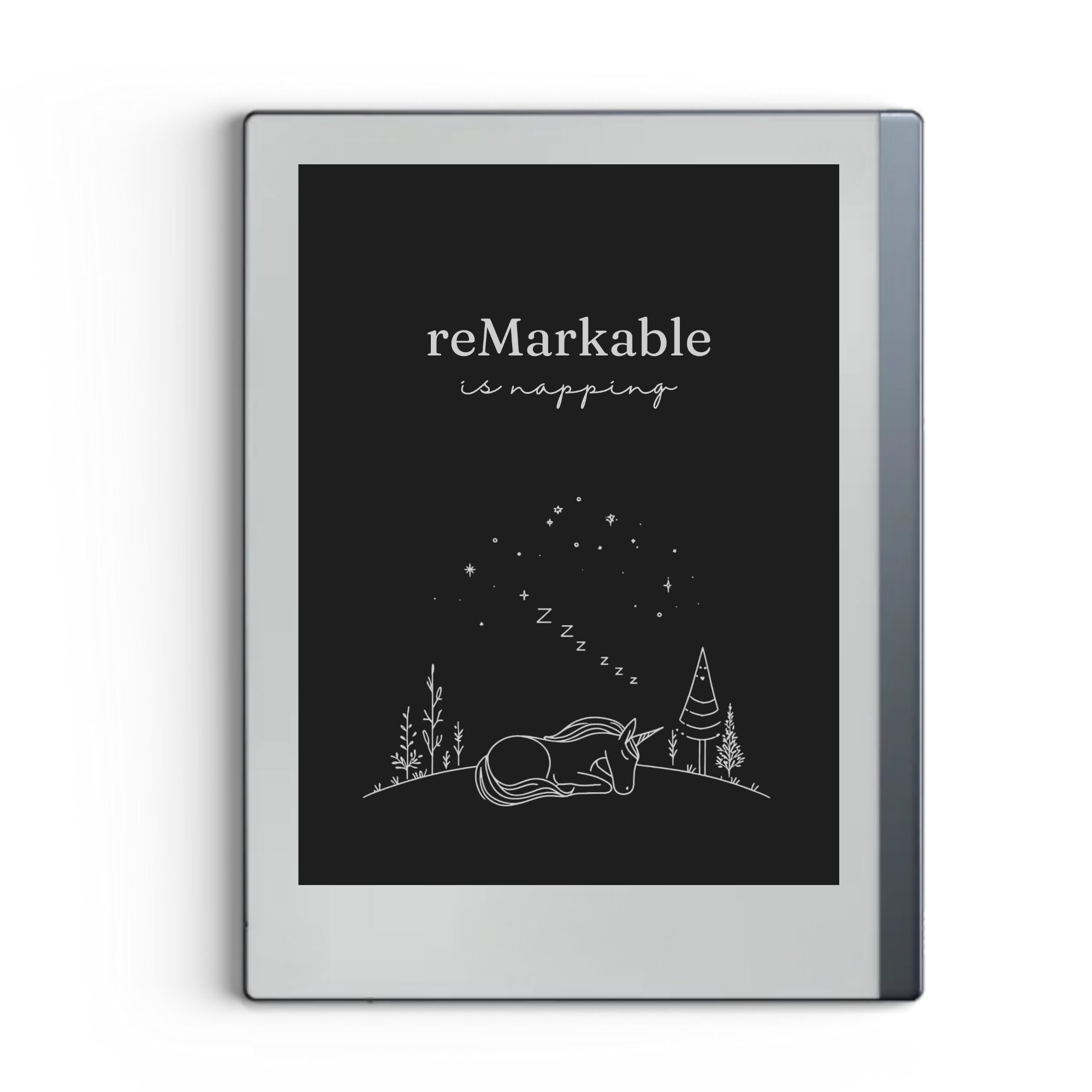 Sleep Screen for Remarkable With Napping Unicorn, Cover for Remarkable ...