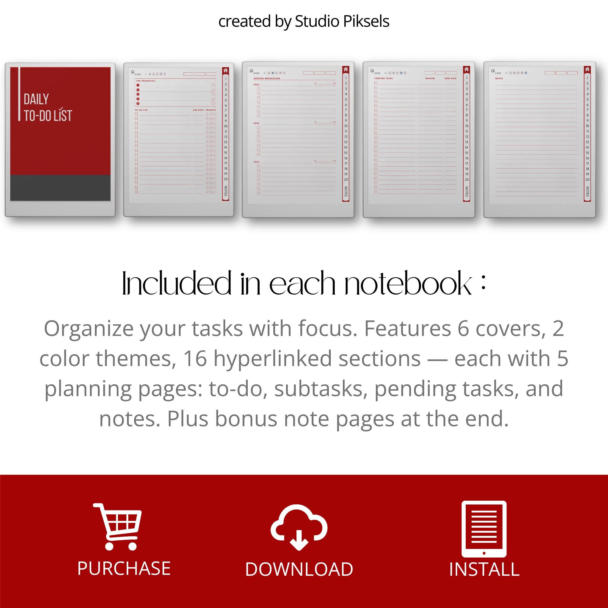 To Do List Notebooks for Remarkable Paper Pro, to Do List Templates ...