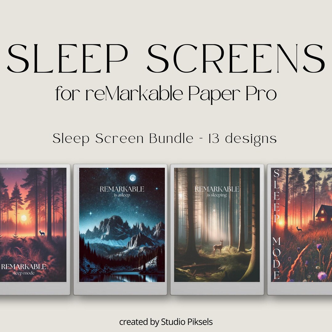Sleep Screen Bundle for Remarkable Paper Pro Nature Scenes, Cover for ...
