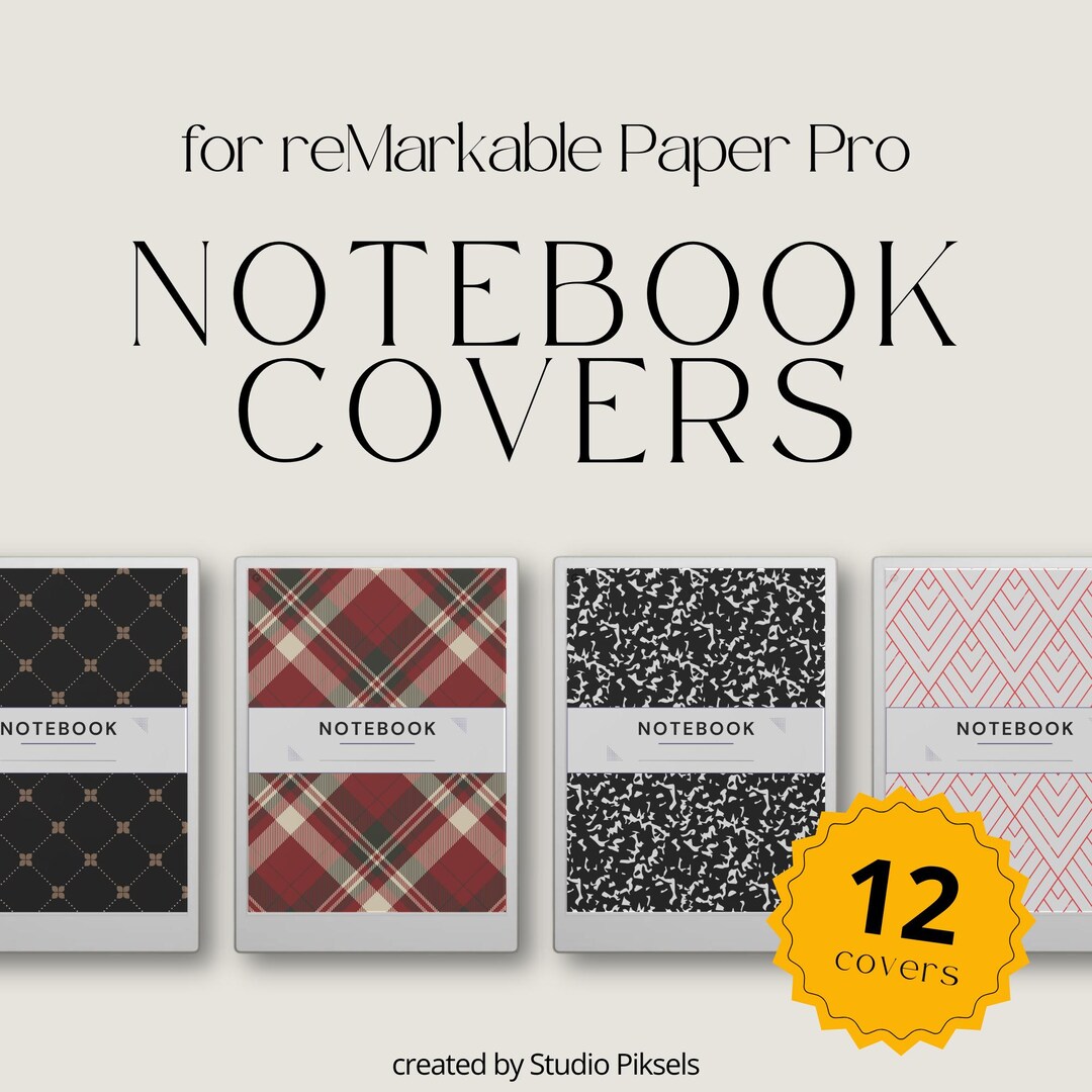 Classic Notebook Cover for Remarkable Paper Pro, Cover Bundle for ...