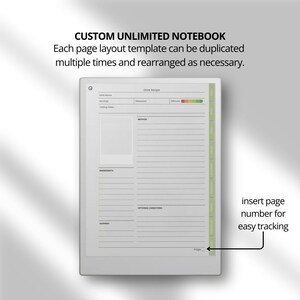 Recipe Book for Remarkable Paper Pro, Digital Cook Book, Recipe ...