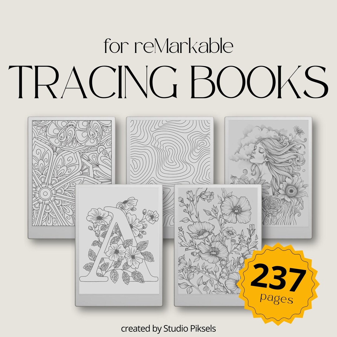 Tracing Book Bundle for Remarkable Paper Pro, Eink Adult Tracing Book ...