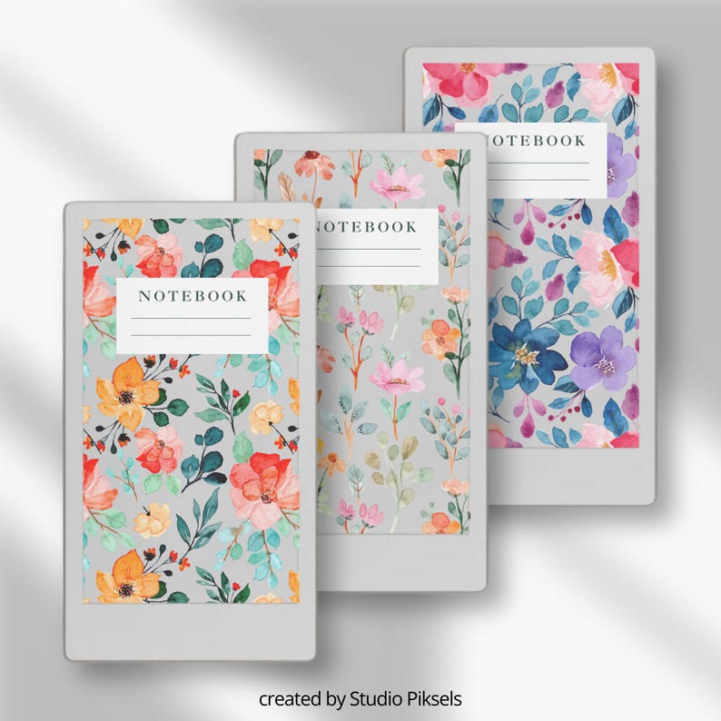 Floral Notebook Cover Bundle for Remarkable Paper Pro Move: Custom ...