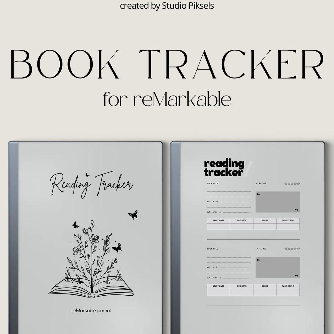 Reading Tracker Notebook for Remarkable, Hyperlinked Reading Tracker ...
