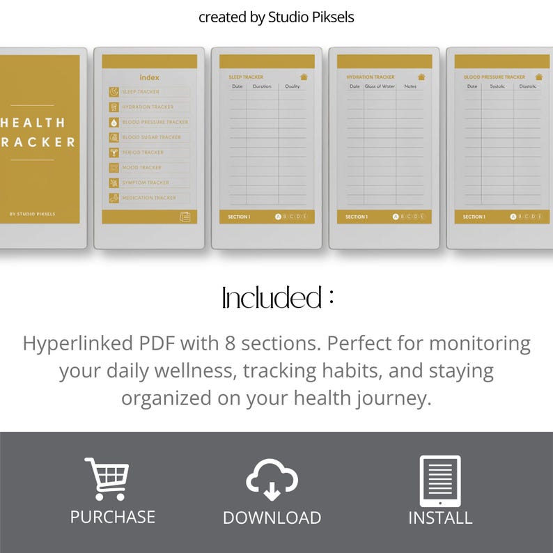 Health Tracker for Remarkable Paper Pro Move – Wellness Journal & Self ...