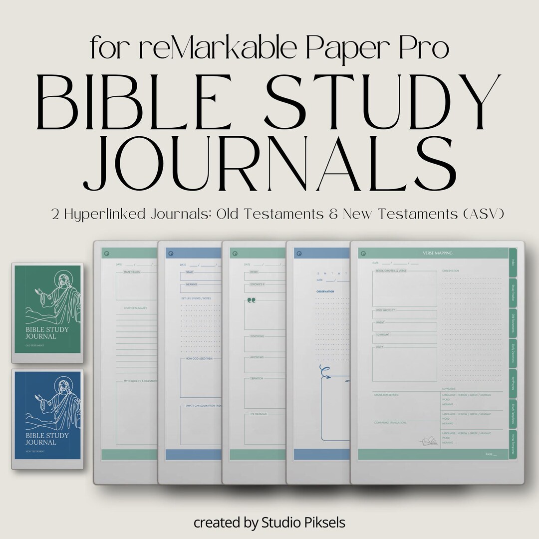 Bible Journal for Remarkable Paper Pro, DIY Bible Study Template, Bible ...