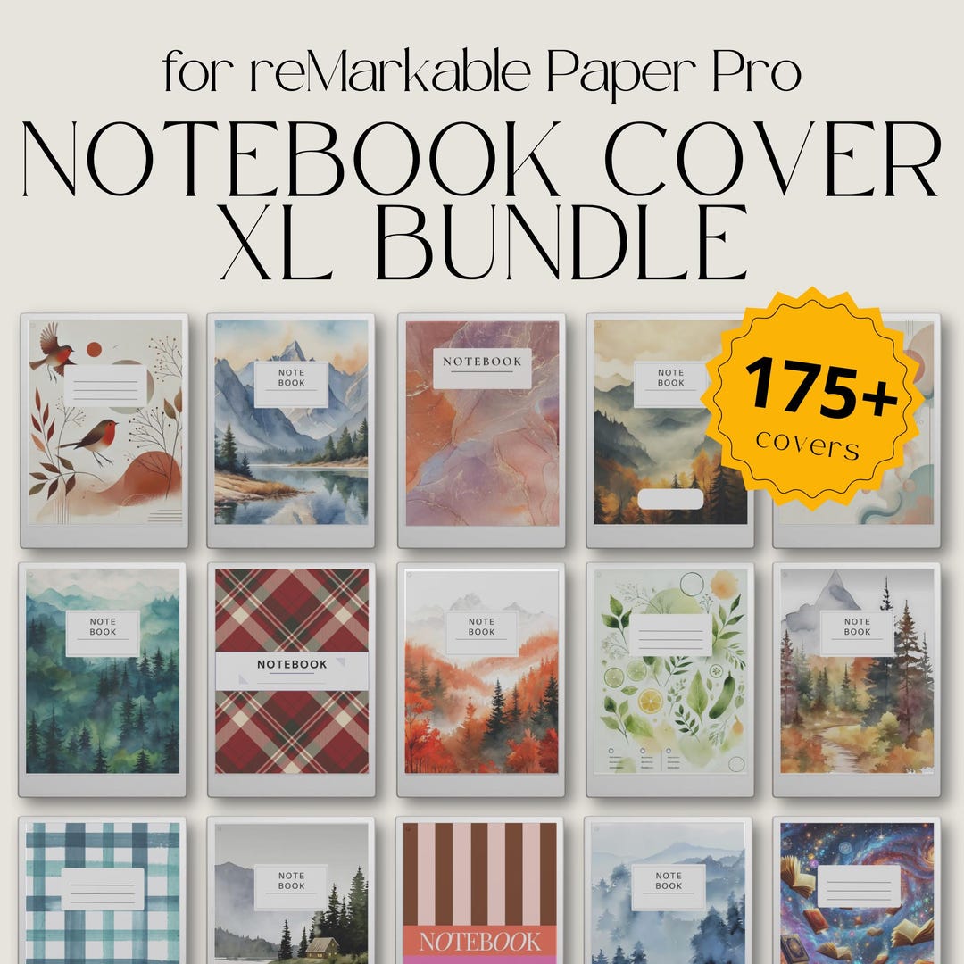 Ultimate Notebook Cover Bundle for Remarkable Paper Pro, Notebook Cover ...