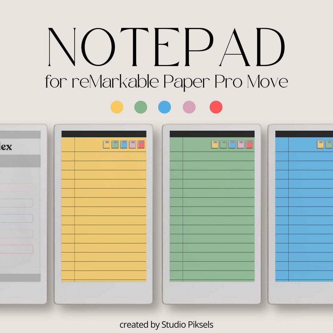 Legal Pad Paper Notebook for Remarkable Paper Pro Move: Yellow Notebook ...