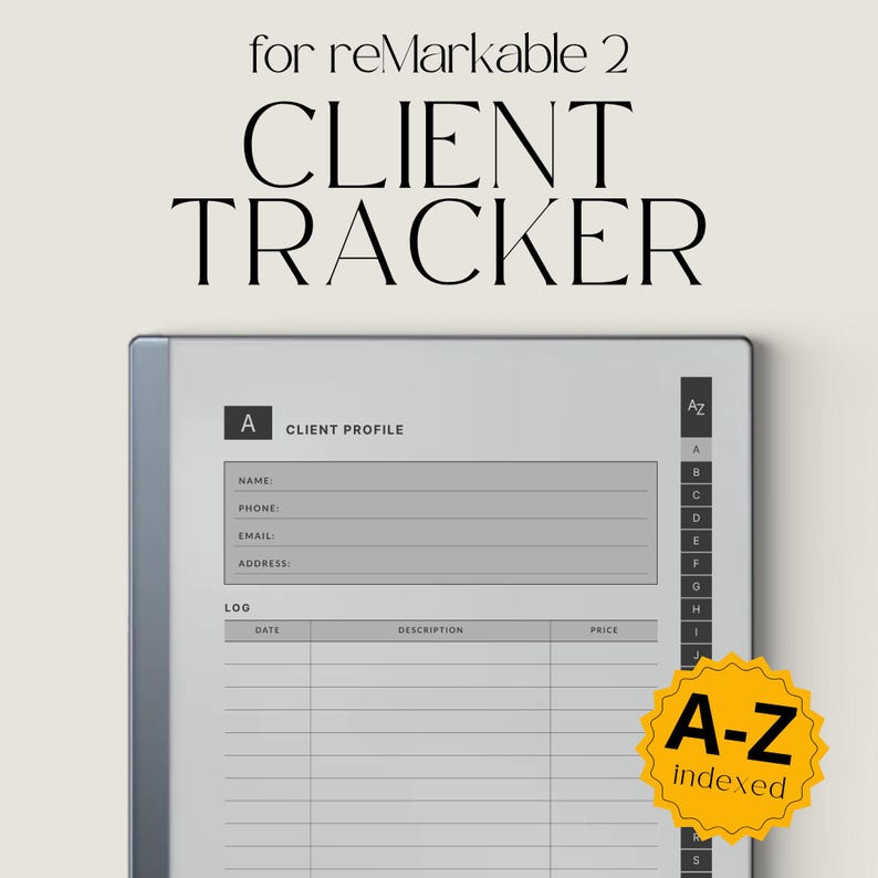 Client Record Book for Remarkable, Client Tracker, Client Book, Client Log, Client Logbook ...