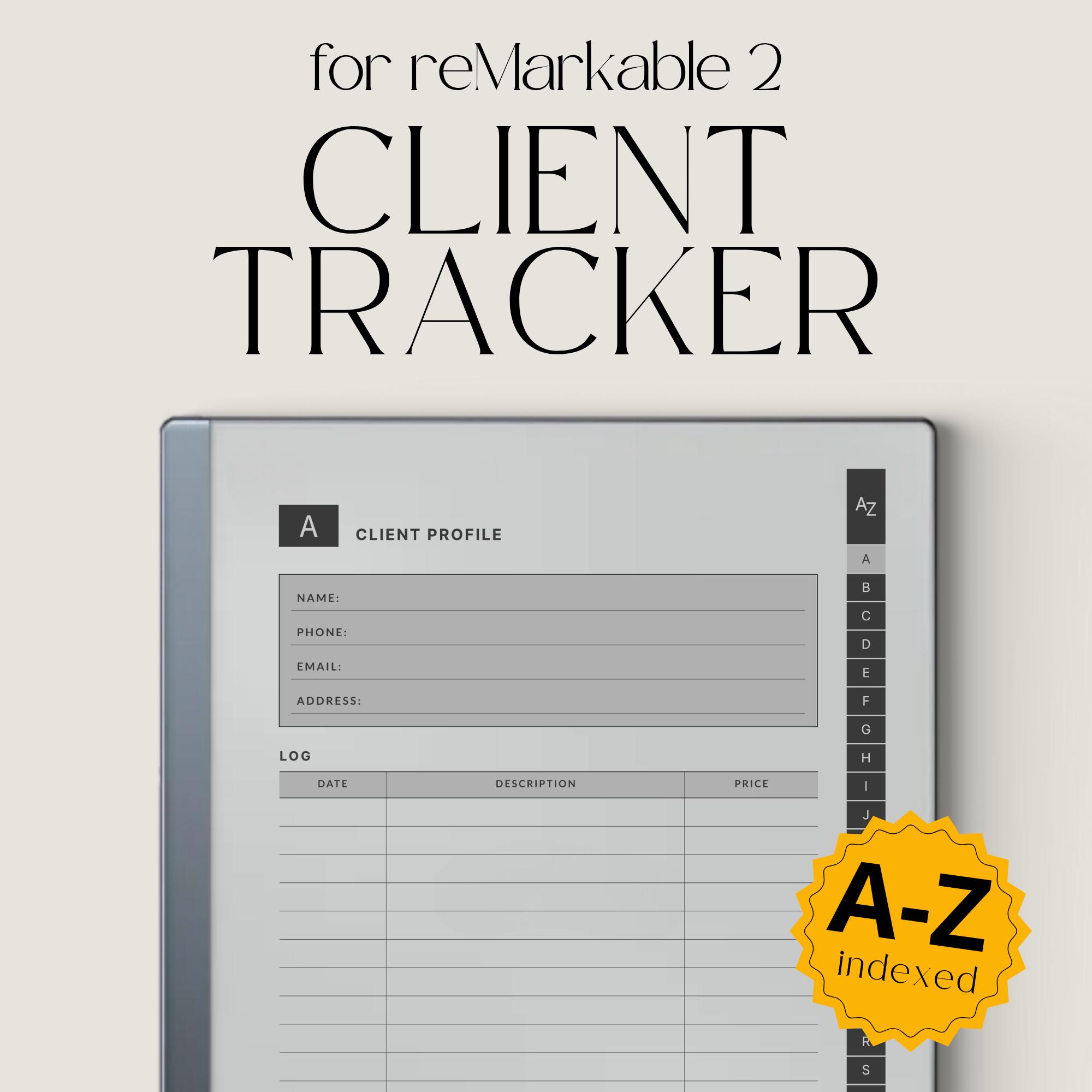 Client Record Book for Remarkable, Client Tracker, Client Book, Client ...