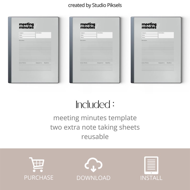 Meeting Minutes Template for Remarkable, Meeting Notes for Remarkable 2 ...
