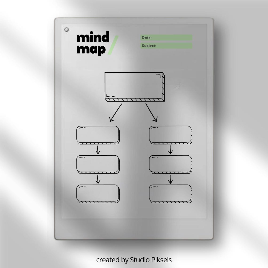 Mind Map Template for Remarkable Paper Pro, Sticky Notes, Minimalist ...