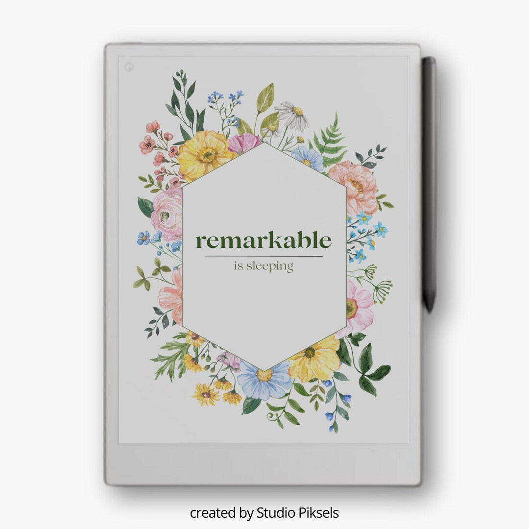 Sleep Screen for Remarkable Paper Pro With Botanical Design, Cover for ...