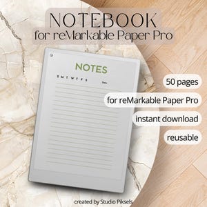 Notebook for Remarkable Paper Pro, Minimalist Eink Notebook, Digital ...