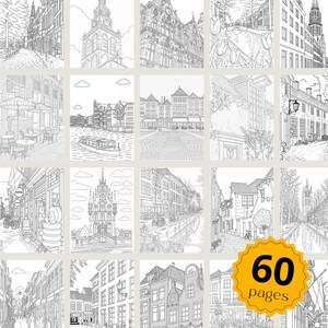 The Netherlands Coloring Book, Amsterdam Coloring Pages, Europe Travel ...