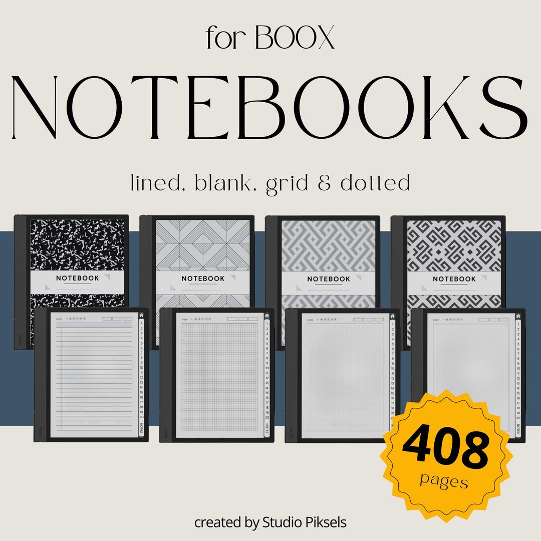 Custom Index Hyperlinked Notebook Bundle for BOOX, Brain Dump Template ...