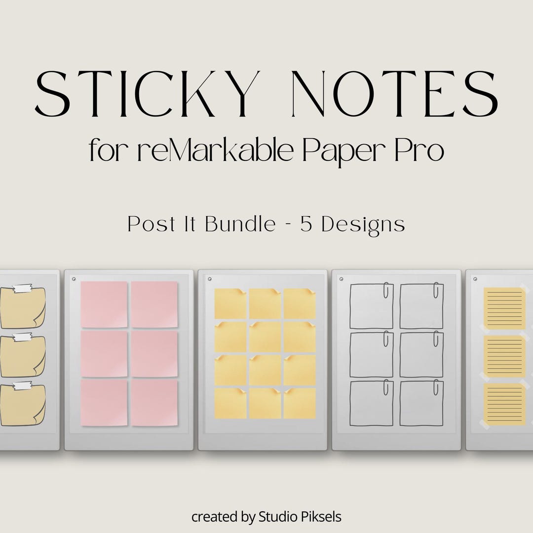 Sticky Notes Bundle for Remarkable Paper Pro, Templates for Remarkable ...
