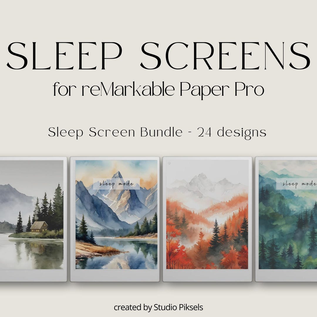 Sleep Screen Bundle for Remarkable Paper Pro Nature Scenes, Cover for ...