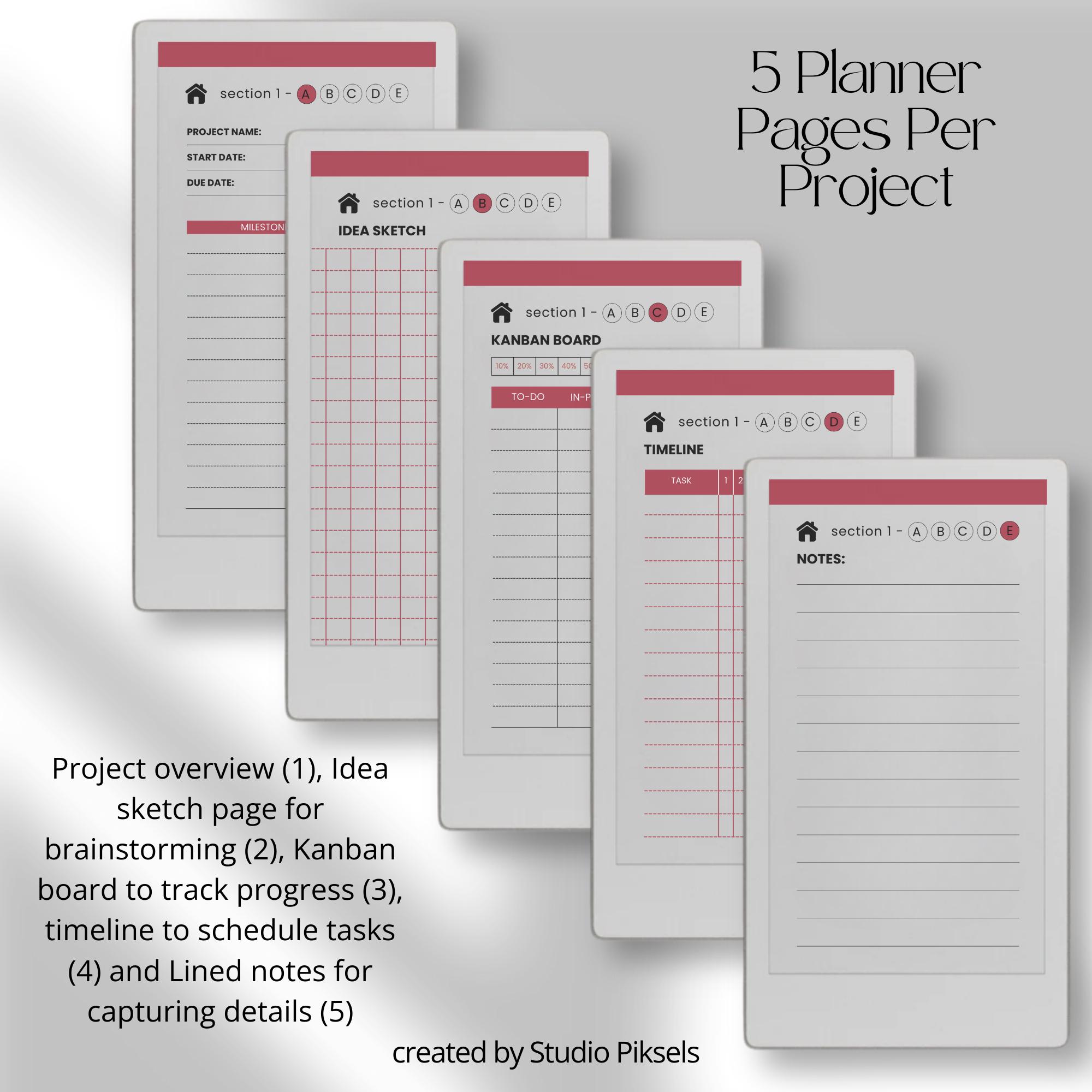 Project Planner for Remarkable Paper Pro Move: Project Management With ...