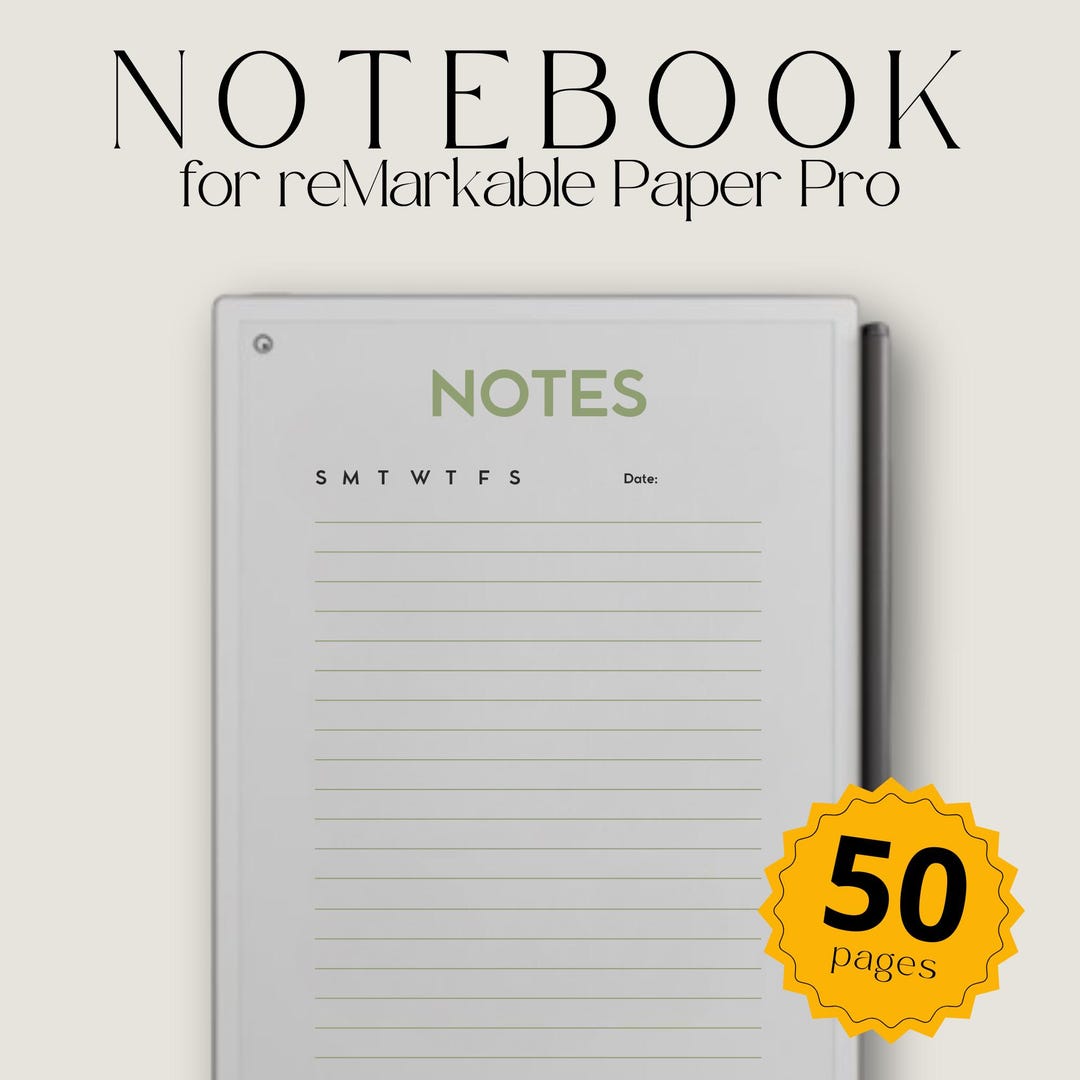 Notebook for Remarkable Paper Pro, Minimalist Eink Notebook, Digital ...