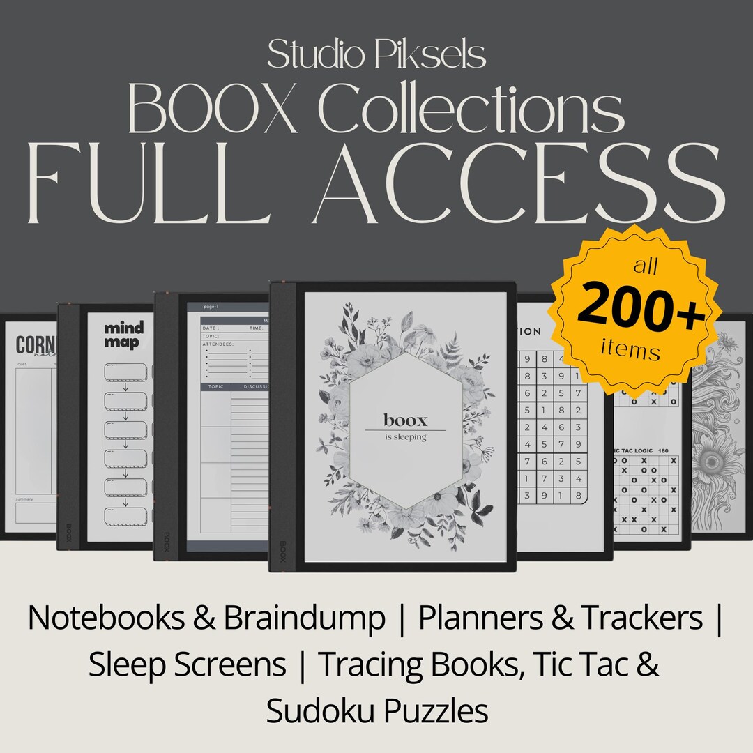 Full Shop Access to BOOX Eink Collections, Productivity Templates for ...
