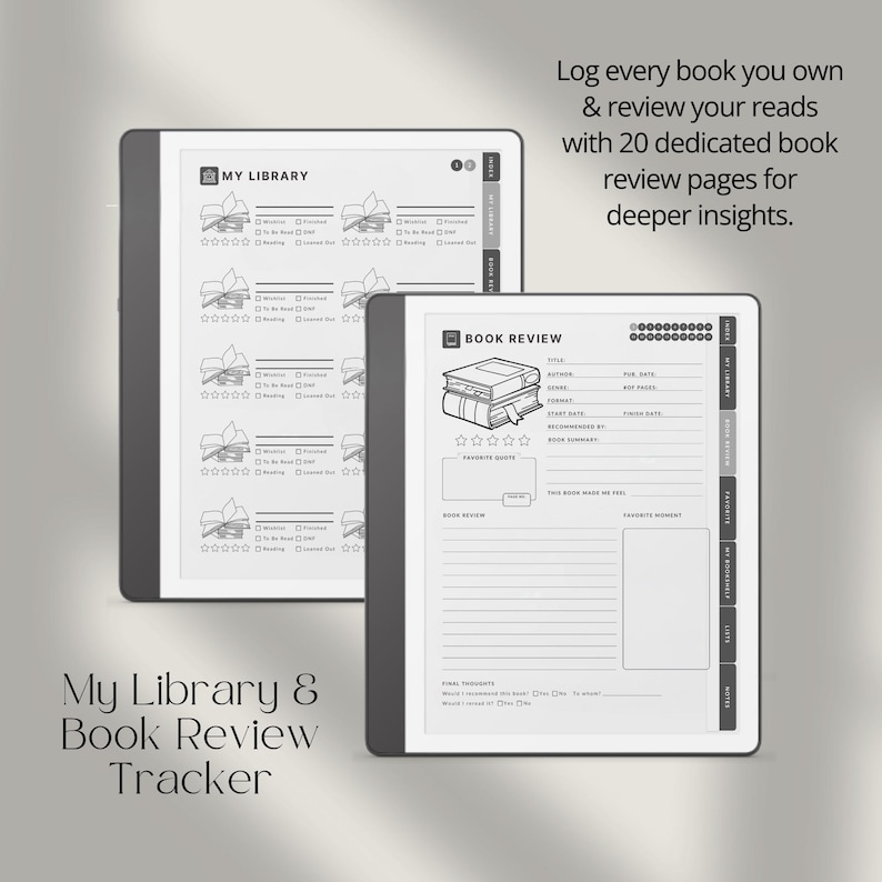 Reading Planner for Kindle Scribe, Hyperlinked Reading Tracker, Book ...