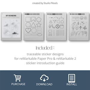 Custom Stickers for Remarkable, Traceable Visuals + Shapes for ...