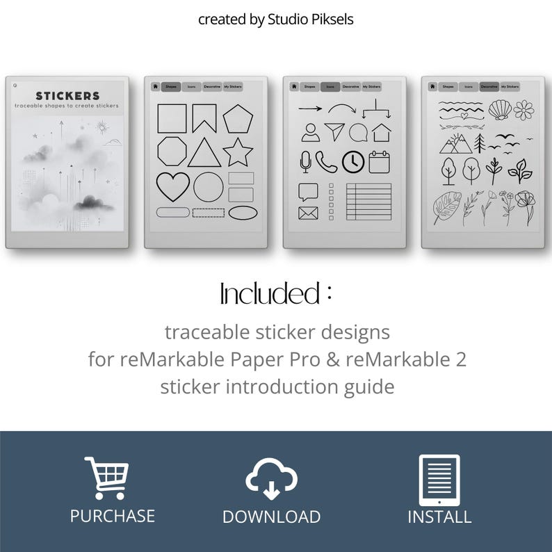 Custom Stickers for Remarkable, Shapes and Visuals for Remarkable Paper Pro & Remarkable 2 ...