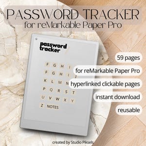 Password Tracker for Remarkable Paper Pro, Eink Password Manager ...