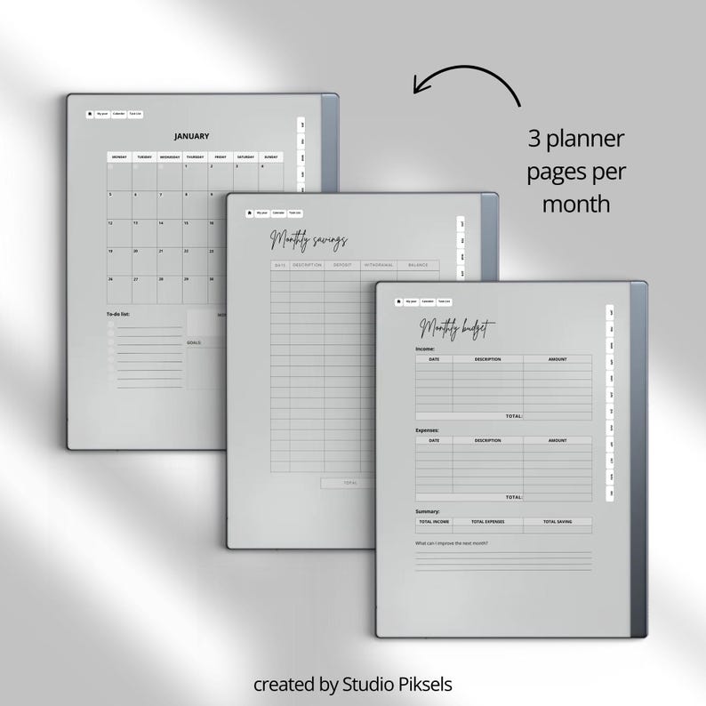 2026 Budget Planner for Remarkable Paper Pro: Hyperlinked Money Planner ...