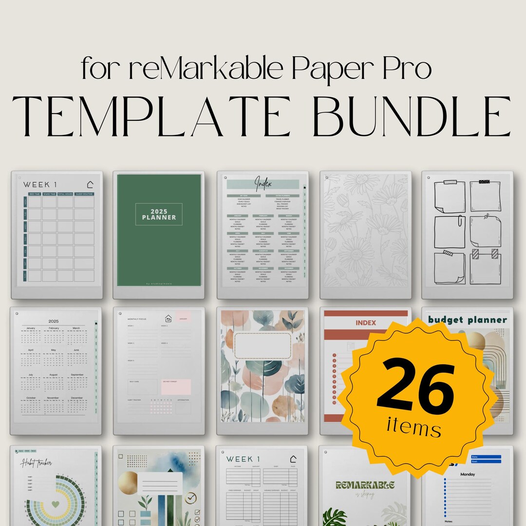 Ultimate Template Bundle for Remarkable Paper Pro, Templates for ...