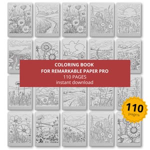 Flower Coloring Book for Remarkable, Eink Adult Coloring Book, Calming ...