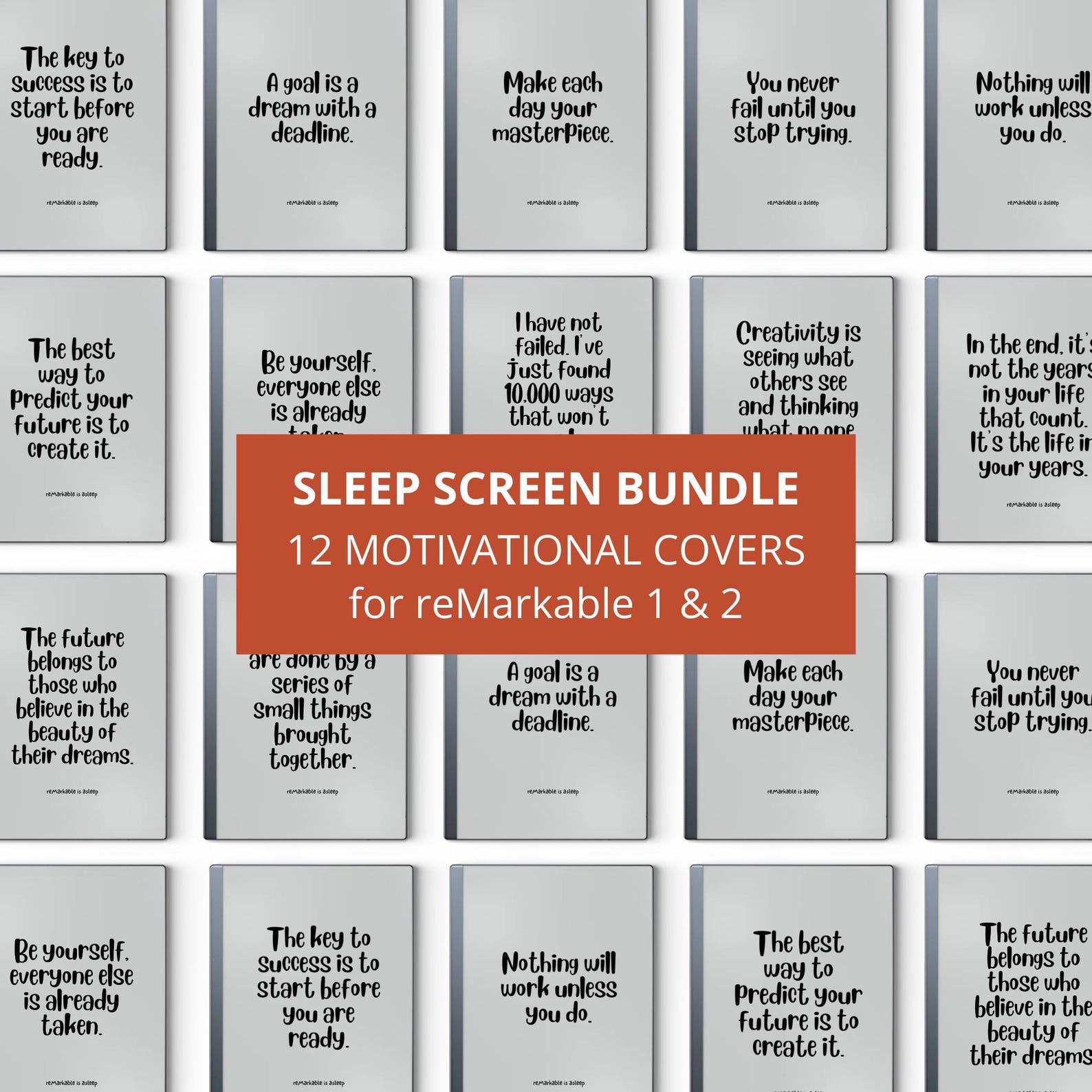 Sleep Screen Inspiration Bundle for Remarkable, Motivational Cover for ...
