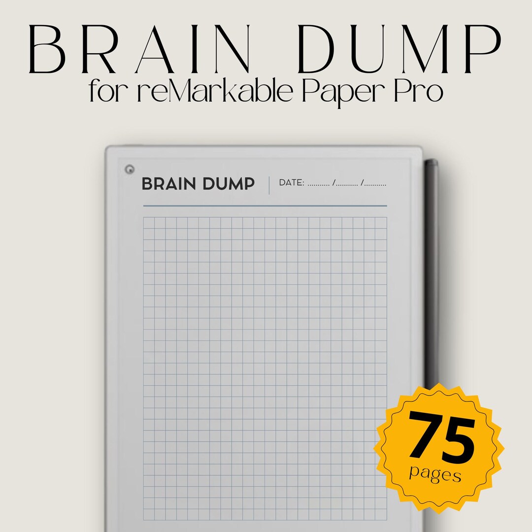 Brain Dump Template for Remarkable Paper Pro, Eink Brain Dump Template ...