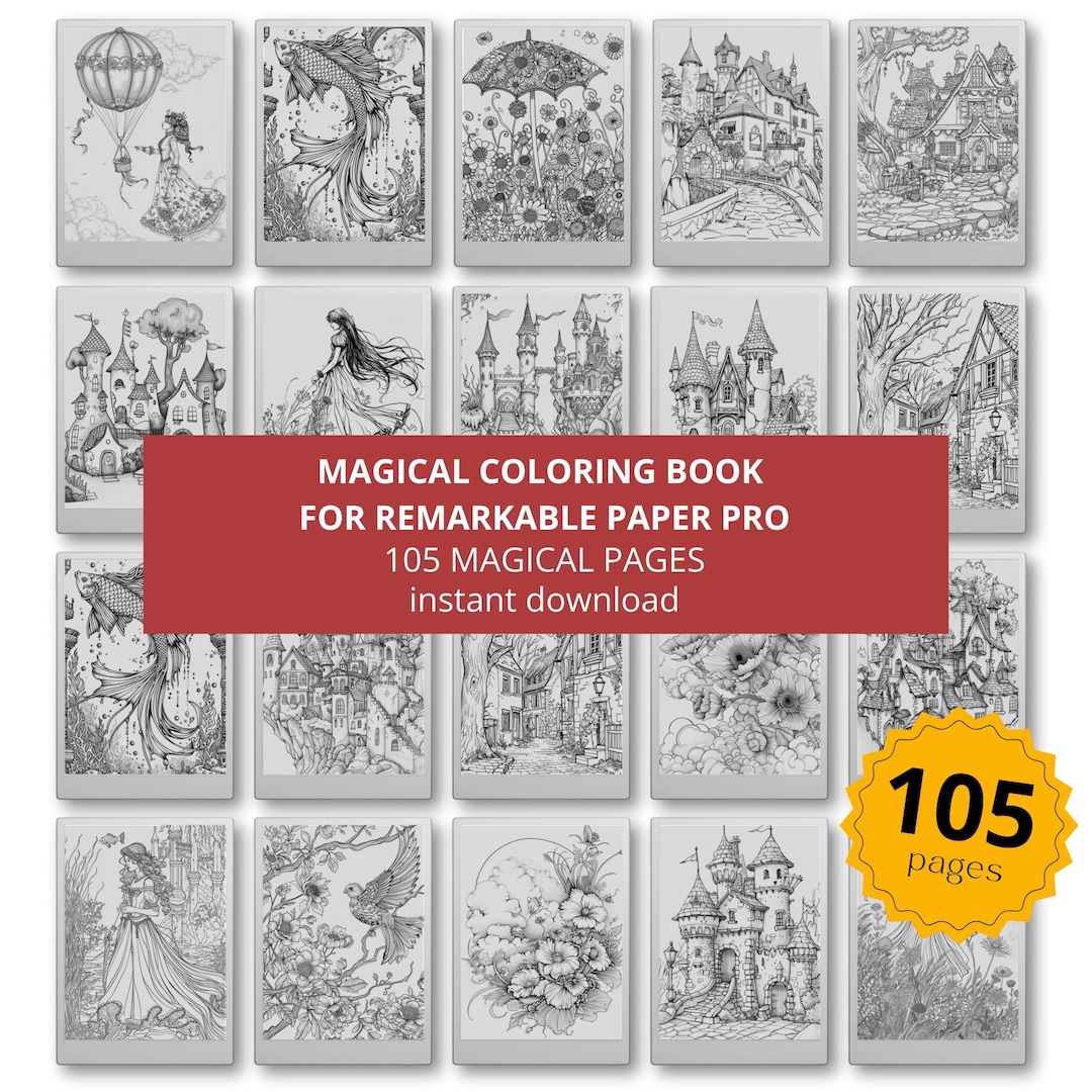 Fairy Tale Coloring Book for Remarkable, Eink Adult Coloring Book ...