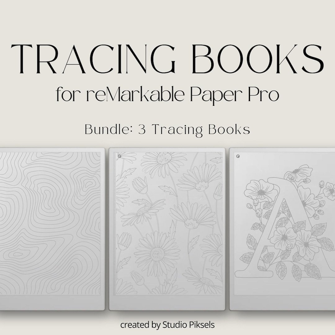 Tracing Book Bundle for Remarkable Paper Pro, Eink Adult Tracing Book ...