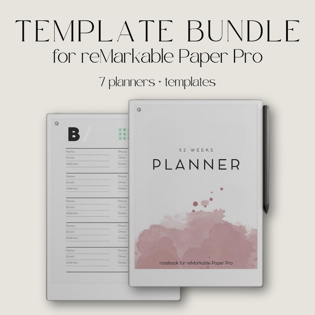 Starter Bundle for Remarkable Paper Pro, Templates for Remarkable Paper ...