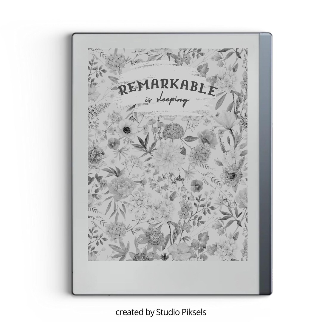 Sleep Screen for Remarkable With Flower Design, Cover for Remarkable ...