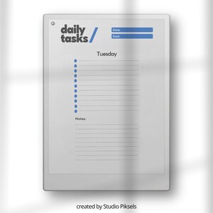 Daily Task Tracker for Remarkable Paper Pro, Checklist Template for ...