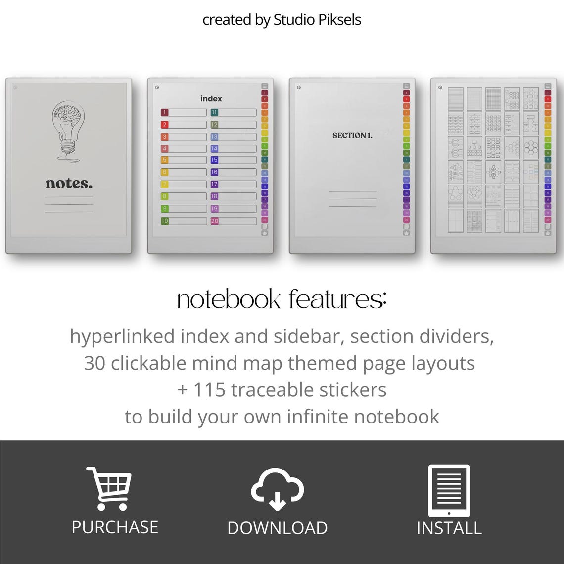 Unlimited Mind Map Notebook for Remarkable Paper Pro, Idea Planner ...