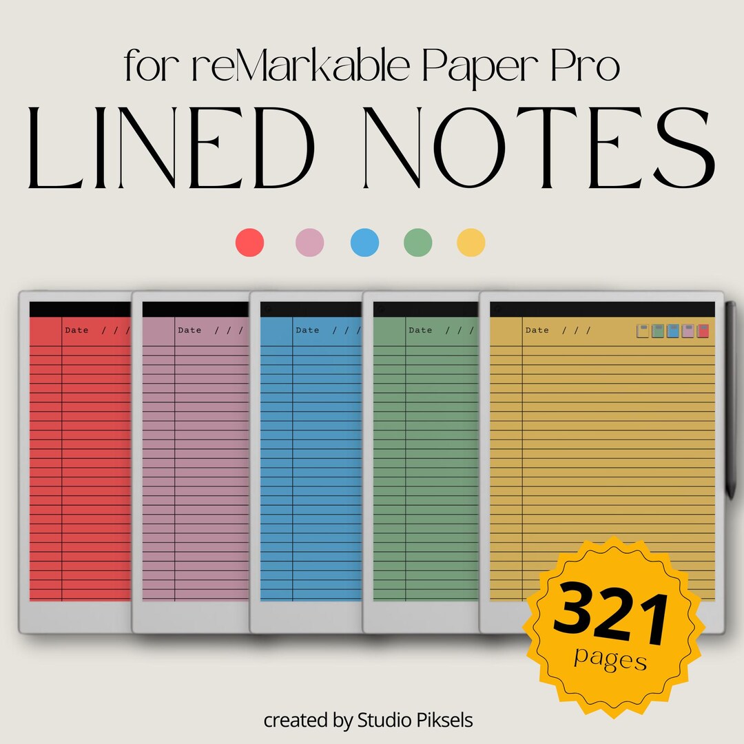 Legal Pad Paper Notebook for Remarkable Paper Pro, Colored Legal Paper ...