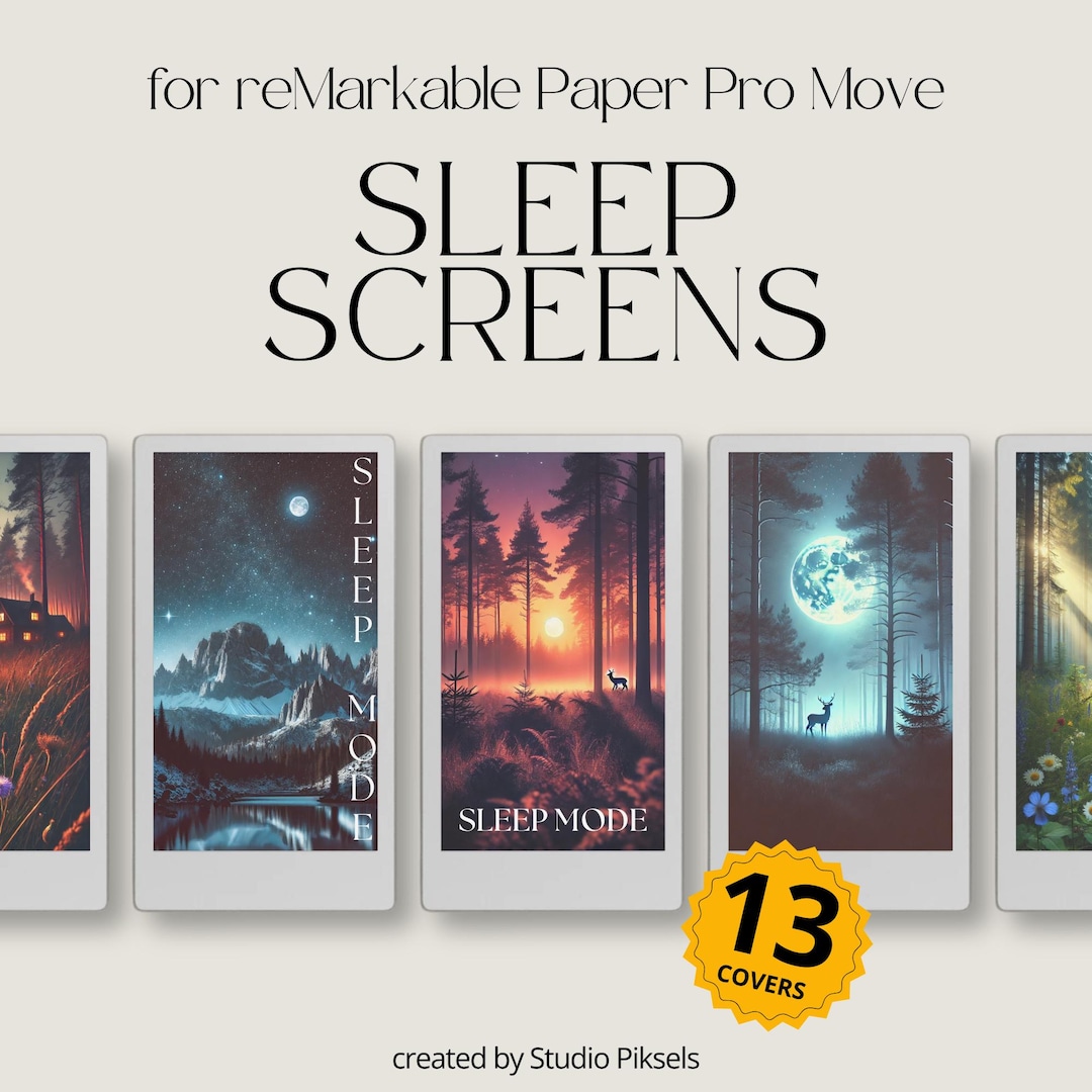 Nature Sleep Screen Bundle for Remarkable Paper Pro Move: 13 Forest and ...