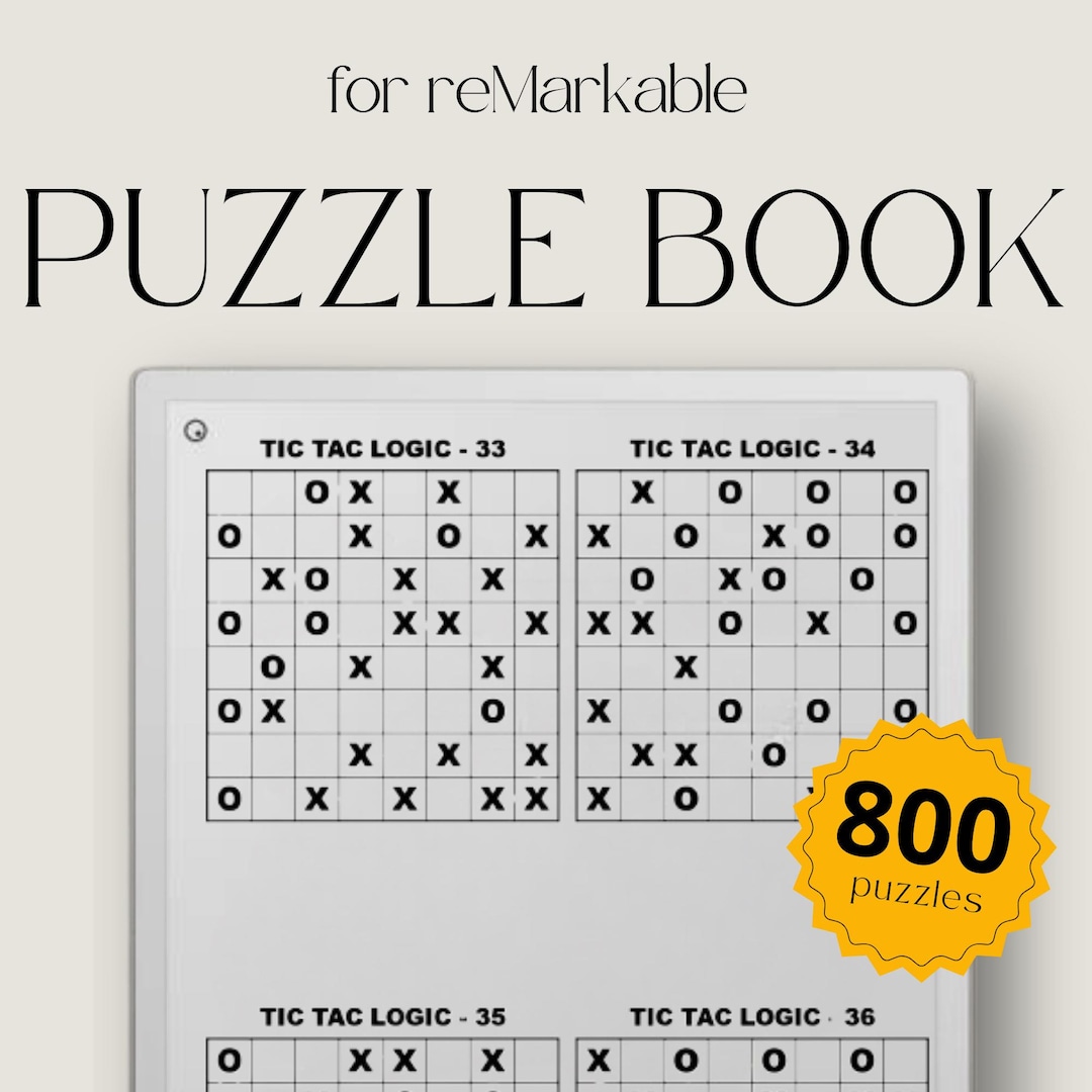 Sudoku Style Puzzle for Remarkable Paper Pro, Tic Tac Toe Puzzle Book ...