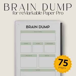 Brain Dump Template for Remarkable Paper Pro, Eink Brain Dump Template ...