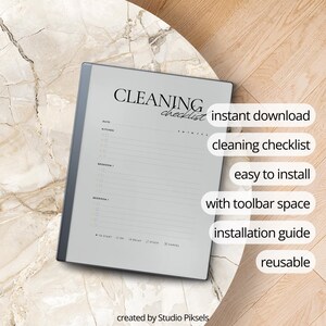 Cleaning Checklist Template for Remarkable 2, Eink Digital Cleaning ...